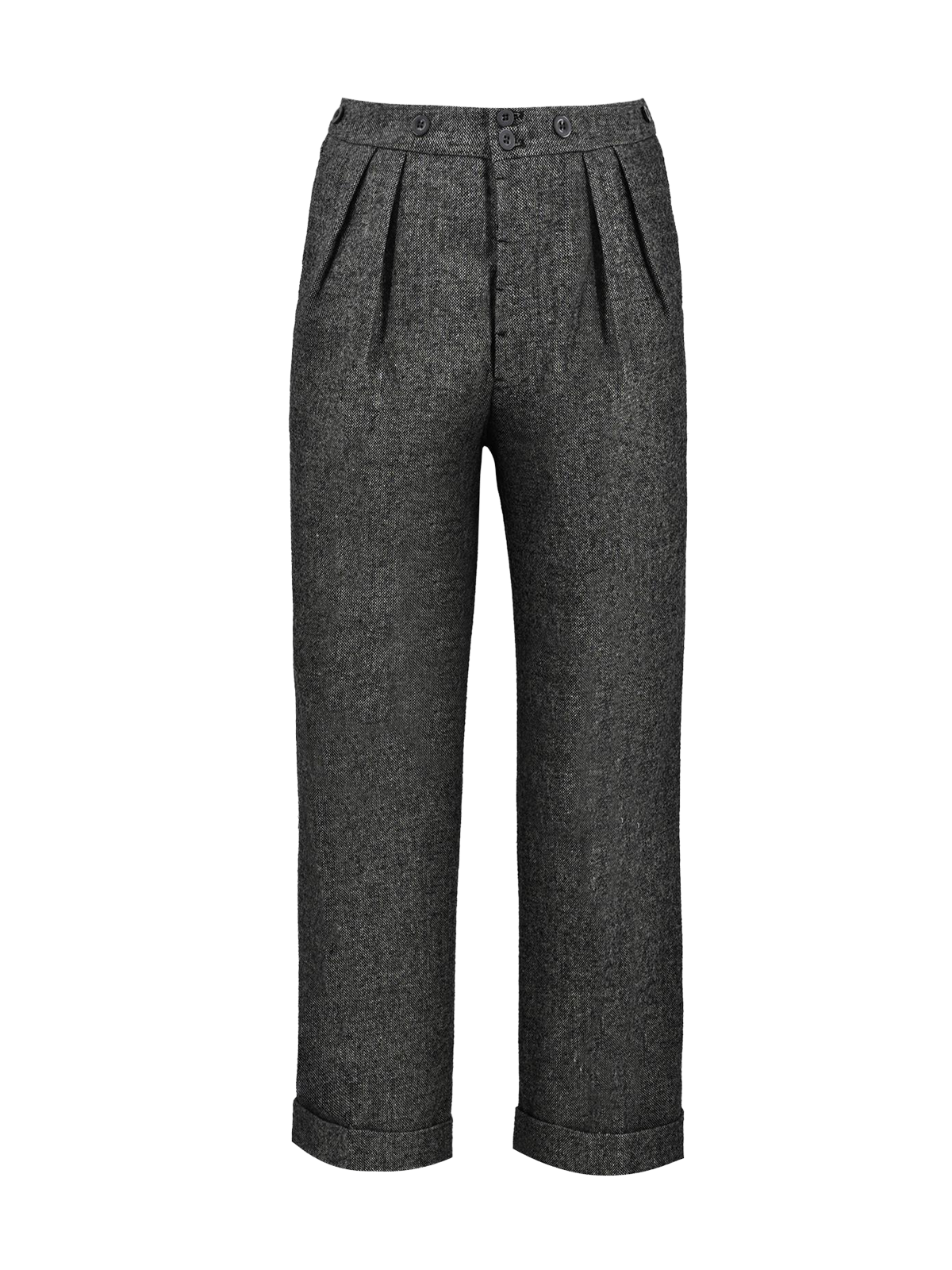 1940s Vintage Granville Barleycorn Wool Notch Back Trousers in Grey ...
