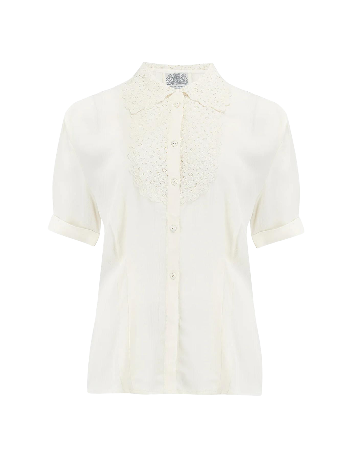 1940s Vintage Style Cream Lace Inset Blouse – RevivalVintage