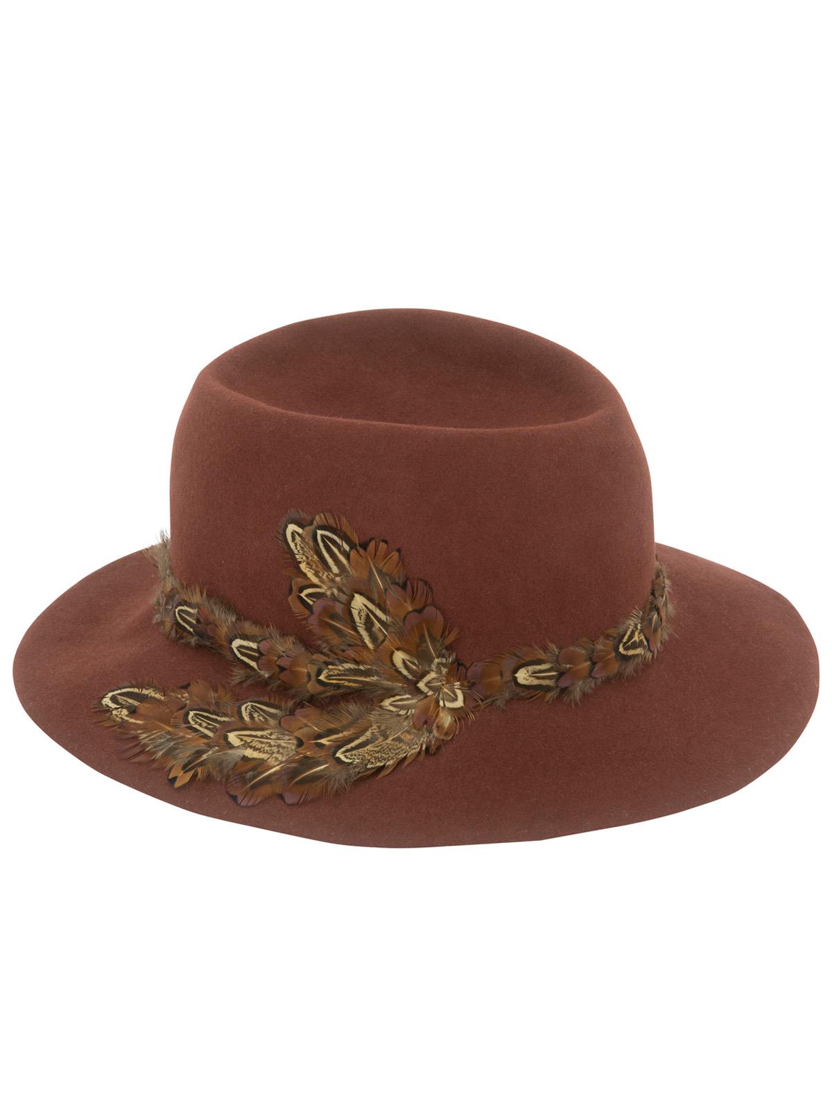 Feather Trimmed Womens Rust Vintage Fedora – RevivalVintage