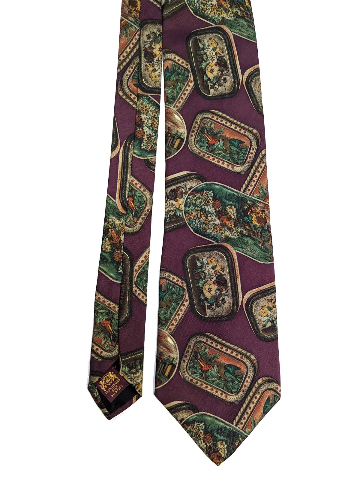 Vintage Tie With Botanical Tablet Design – RevivalVintage