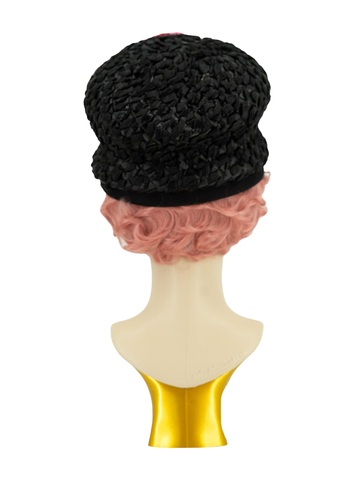 Black Raffia Pink Flower 1960s Vintage Hat – RevivalVintage