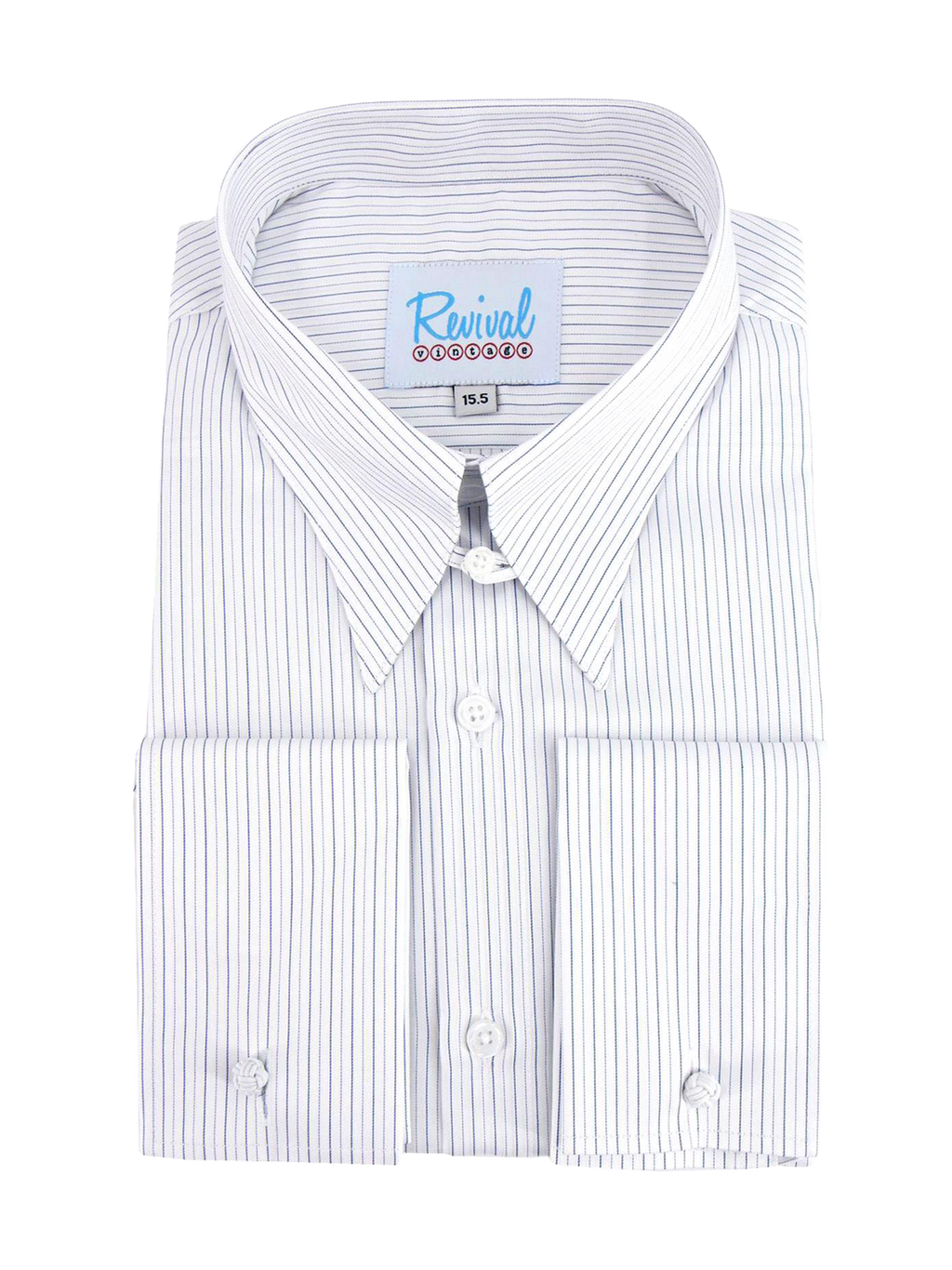 Blue Lockwood Stripe 1940s Vintage Spearpoint Shirt with Tab Collar ...